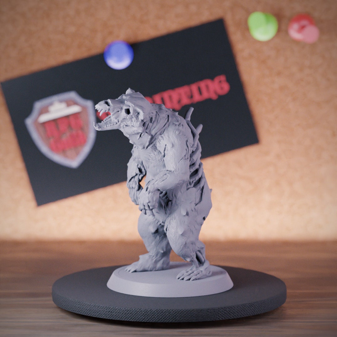 Undead Bear Monster Miniature Undead Beast Dungeons and Dragons Mini ...