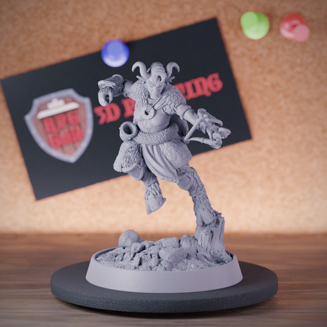 Female Satyr Hunter Miniature Fey Ranger Dungeons and Dragons Mini RPG ...