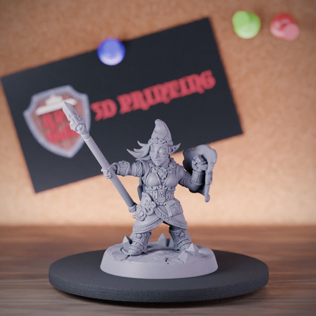 Female Gnome Miniature Gnome Warrior Mini Dungeons and Dragons Mini RPG ...