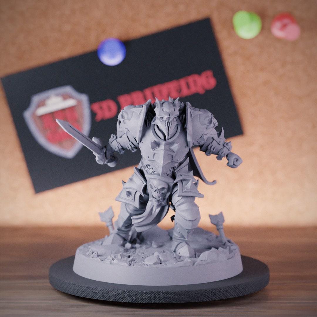 Knight Miniature Dark Knight Dungeons and Dragons Mini RPG Tabletop ...