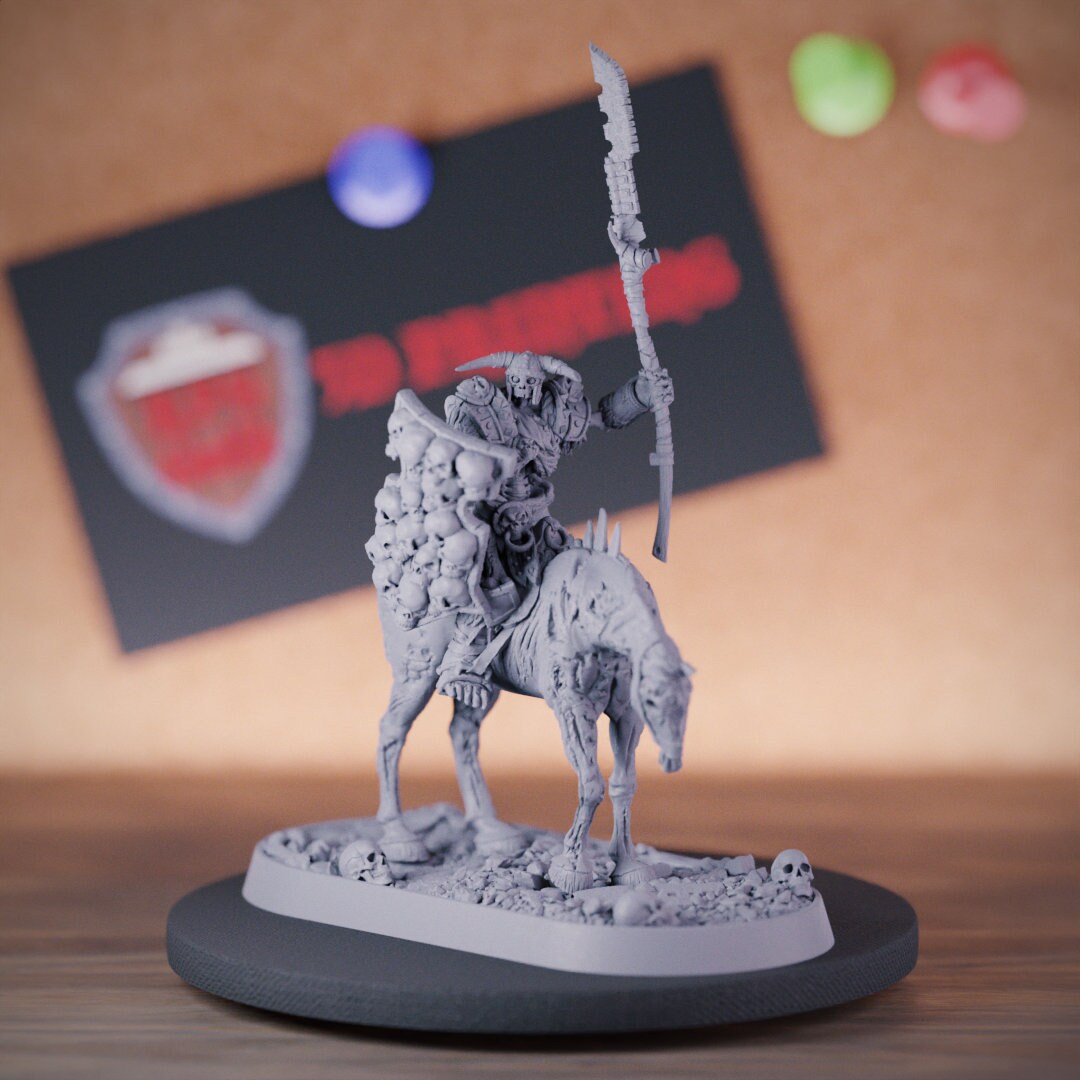 Skeleton Undead Rider Miniature Dungeons and Dragons Mini RPG Tabletop ...