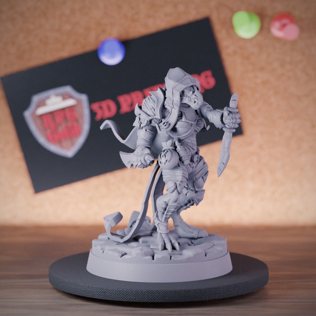 Dragonborn Female Rogue Miniature Assassin Dungeons and Dragons Mini ...