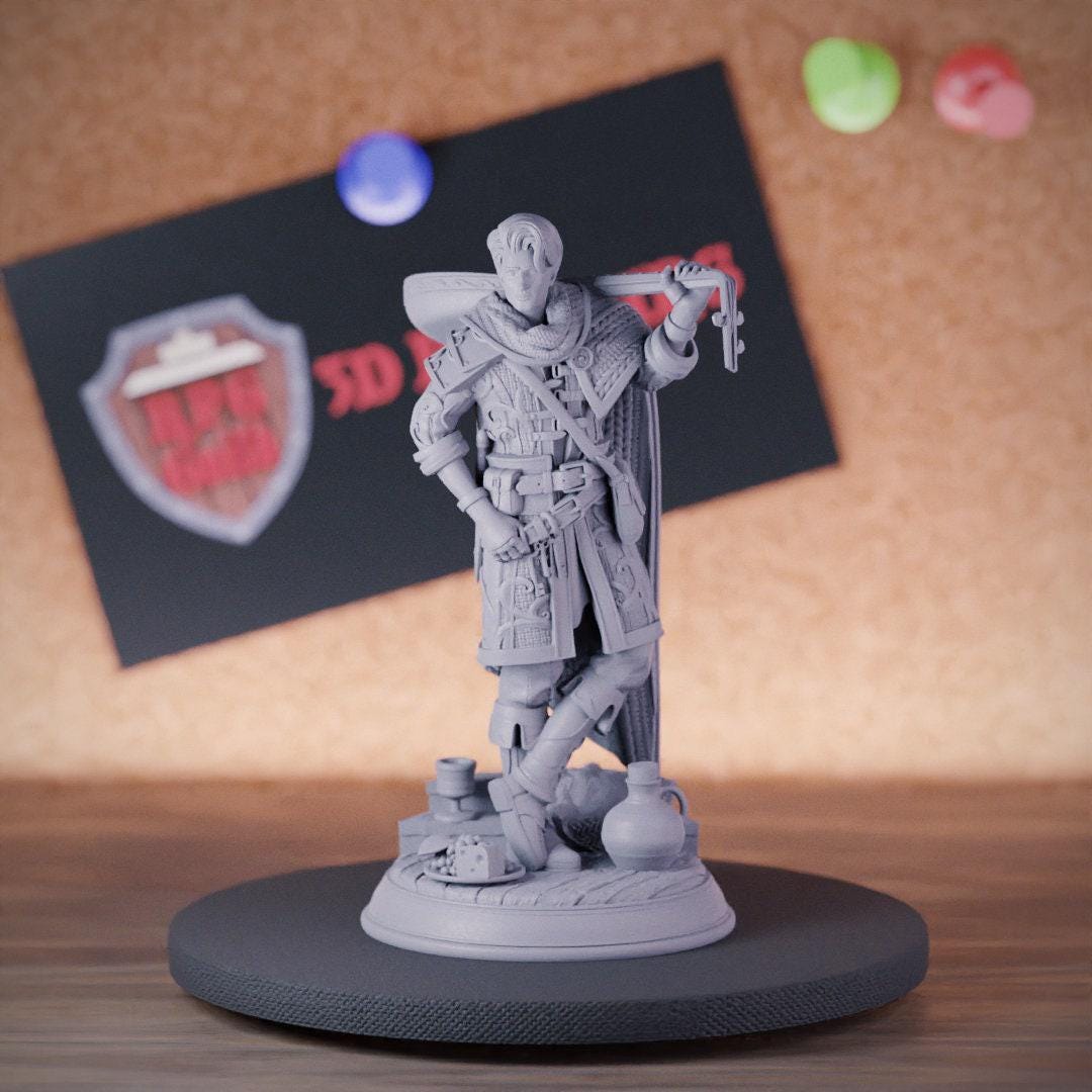 Human Bard Miniature | 28mm-75mm | Resin 3D Printed D&D Pathfinder Mini ...