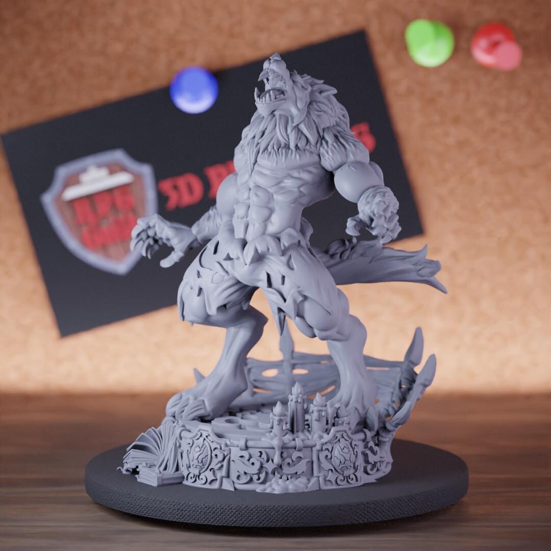 Big Moon Werewolf Miniature Lycanthropy Mini Dungeons and Dragons RPG ...