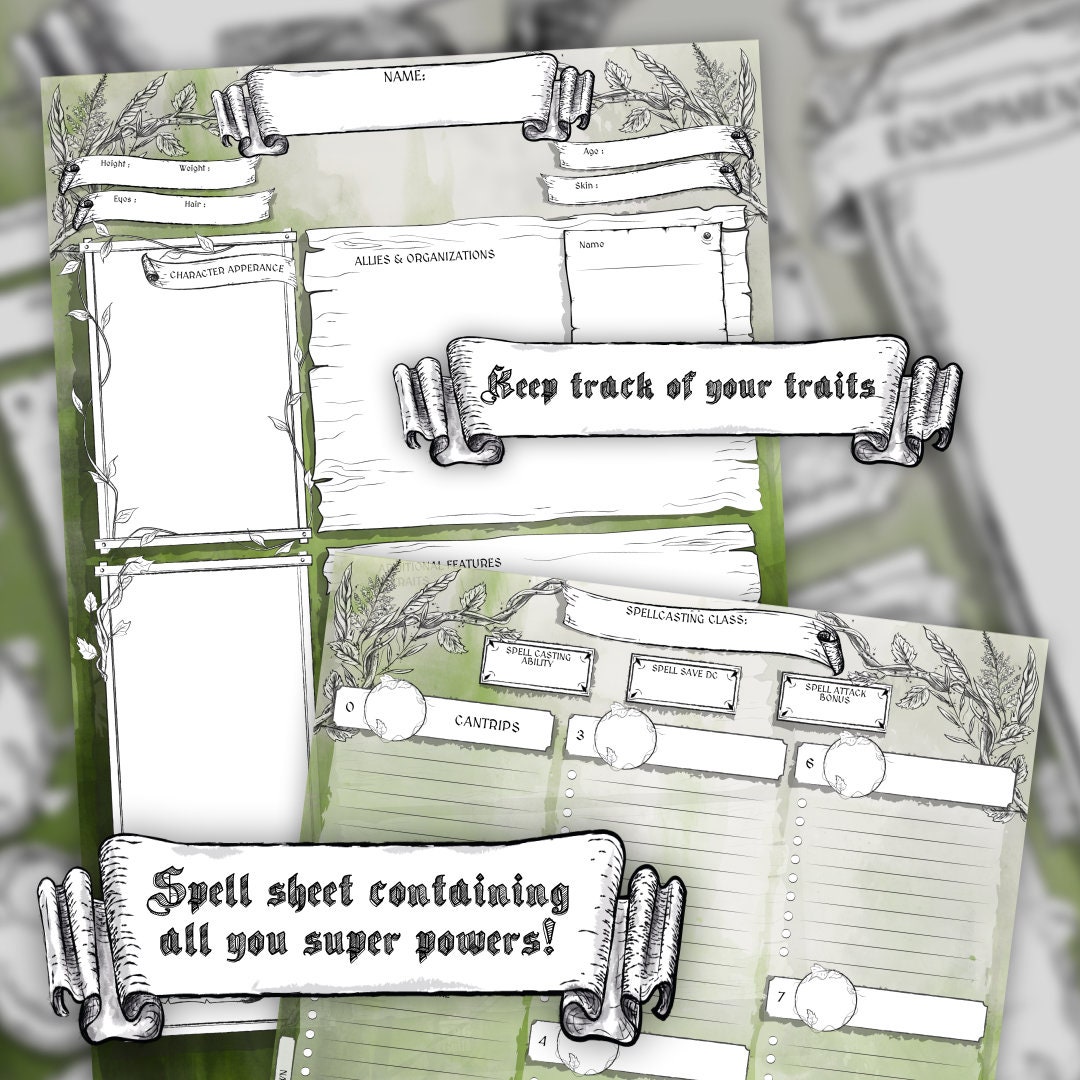 Dnd 5e Character Sheet Ranger Printable and Fillable PDF D&D 5e - Etsy