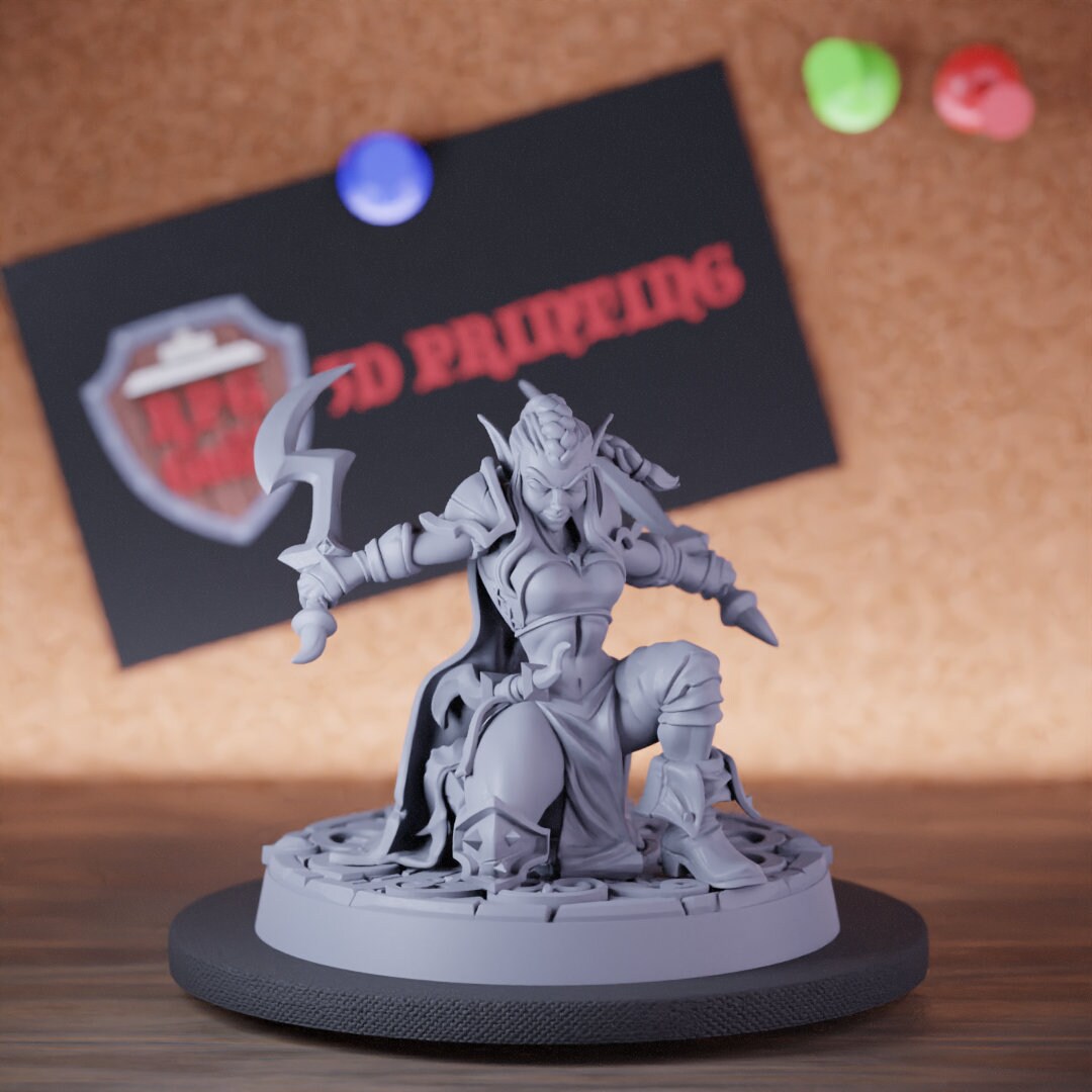 Female Rogue Miniature Forest Elf Mini Dungeons and Dragons RPG ...