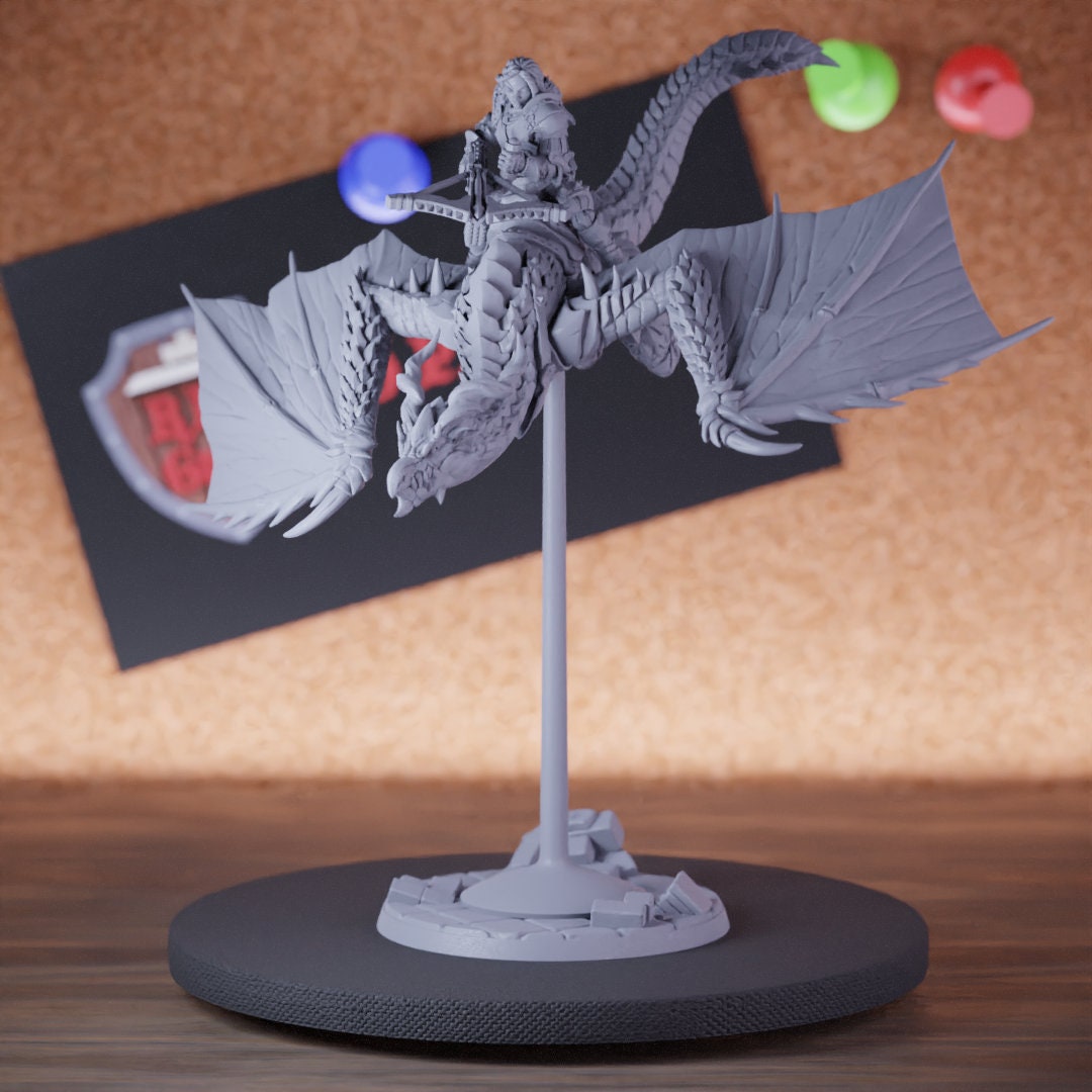 Wyvern Crossbow Rider Miniature Flying Monster Mini Dungeons and ...