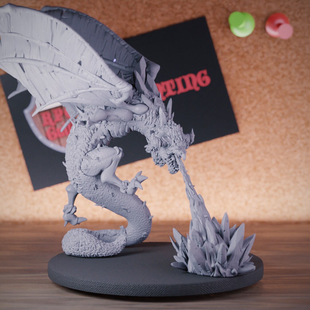 Adult White Dragon Miniature Monster Boss BBEG Dungeons and Dragons ...