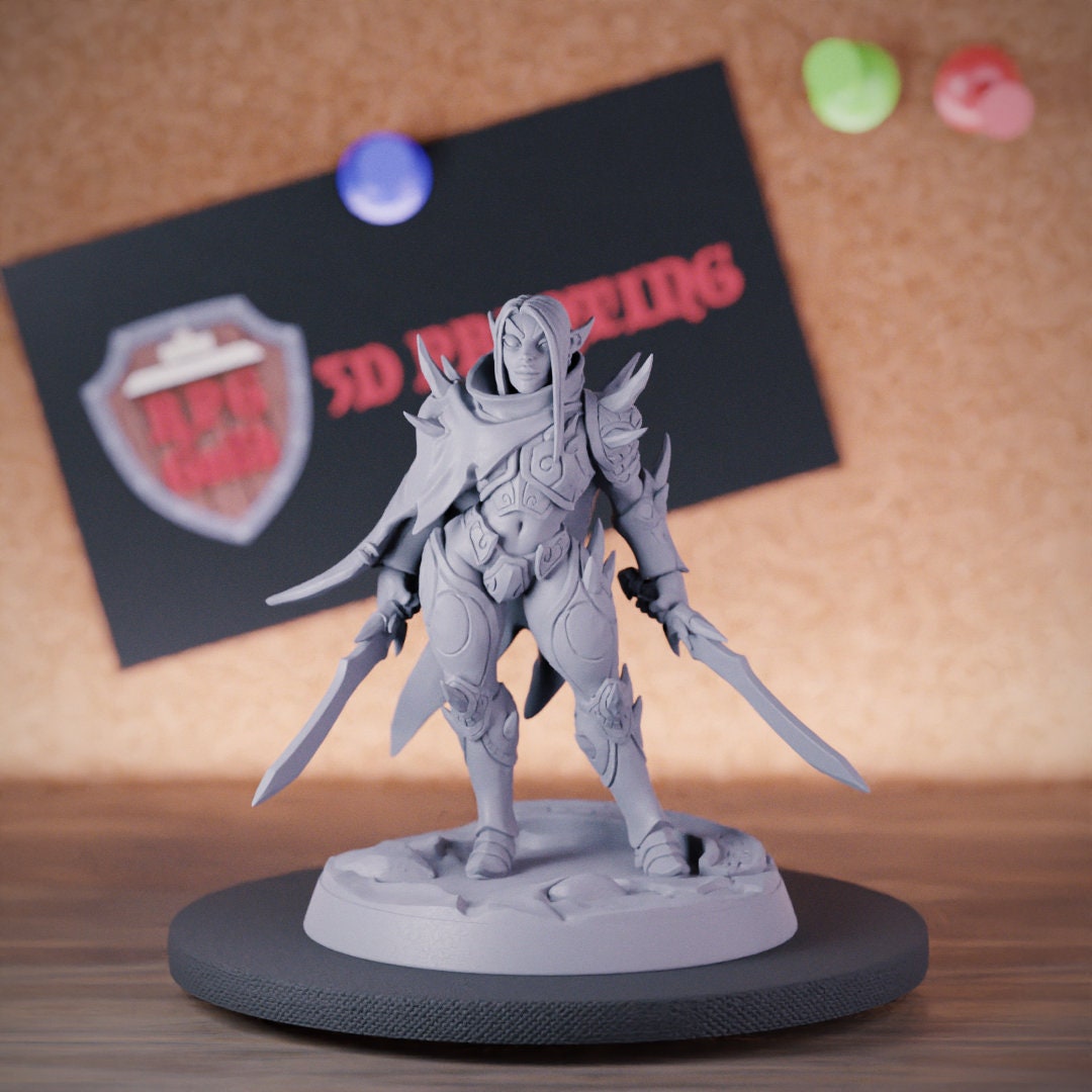 Female Drow Marauder Warrior Miniature Rogue Mini Dungeons and Dragons ...