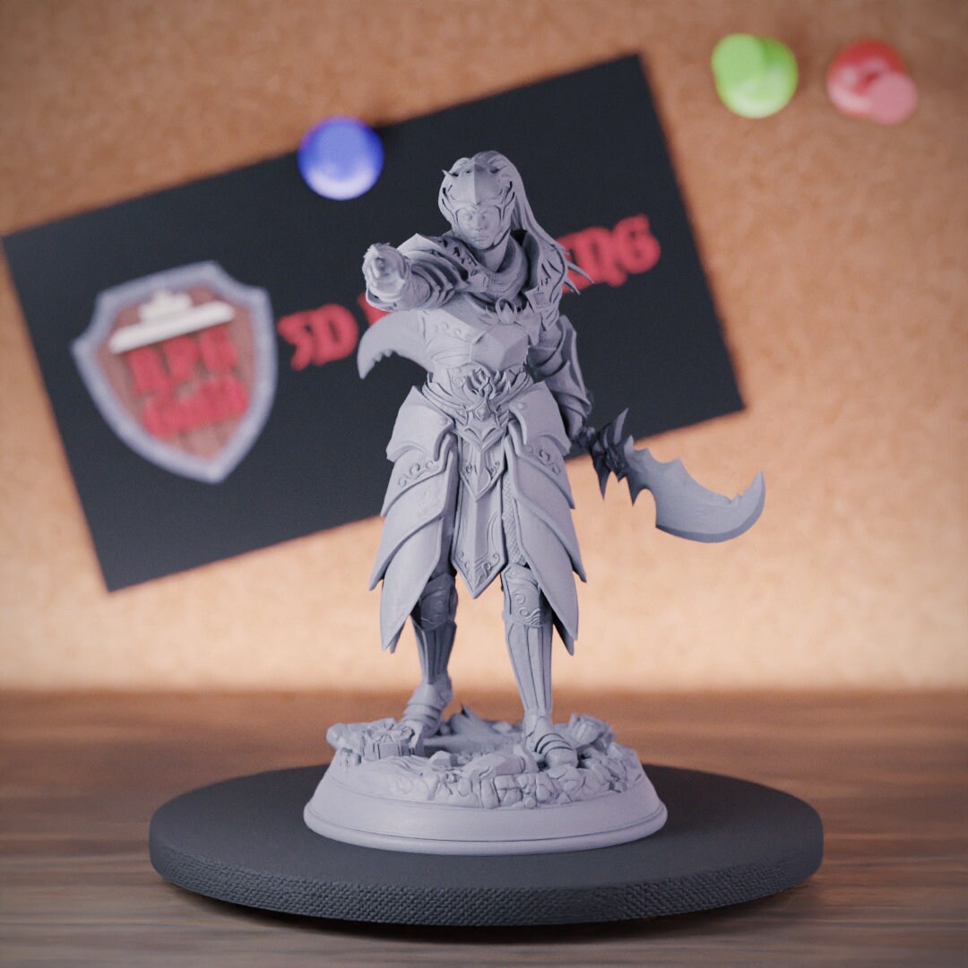 Armored Woman Miniature Warrior Glaive Mini for Dungeons and Dragons ...