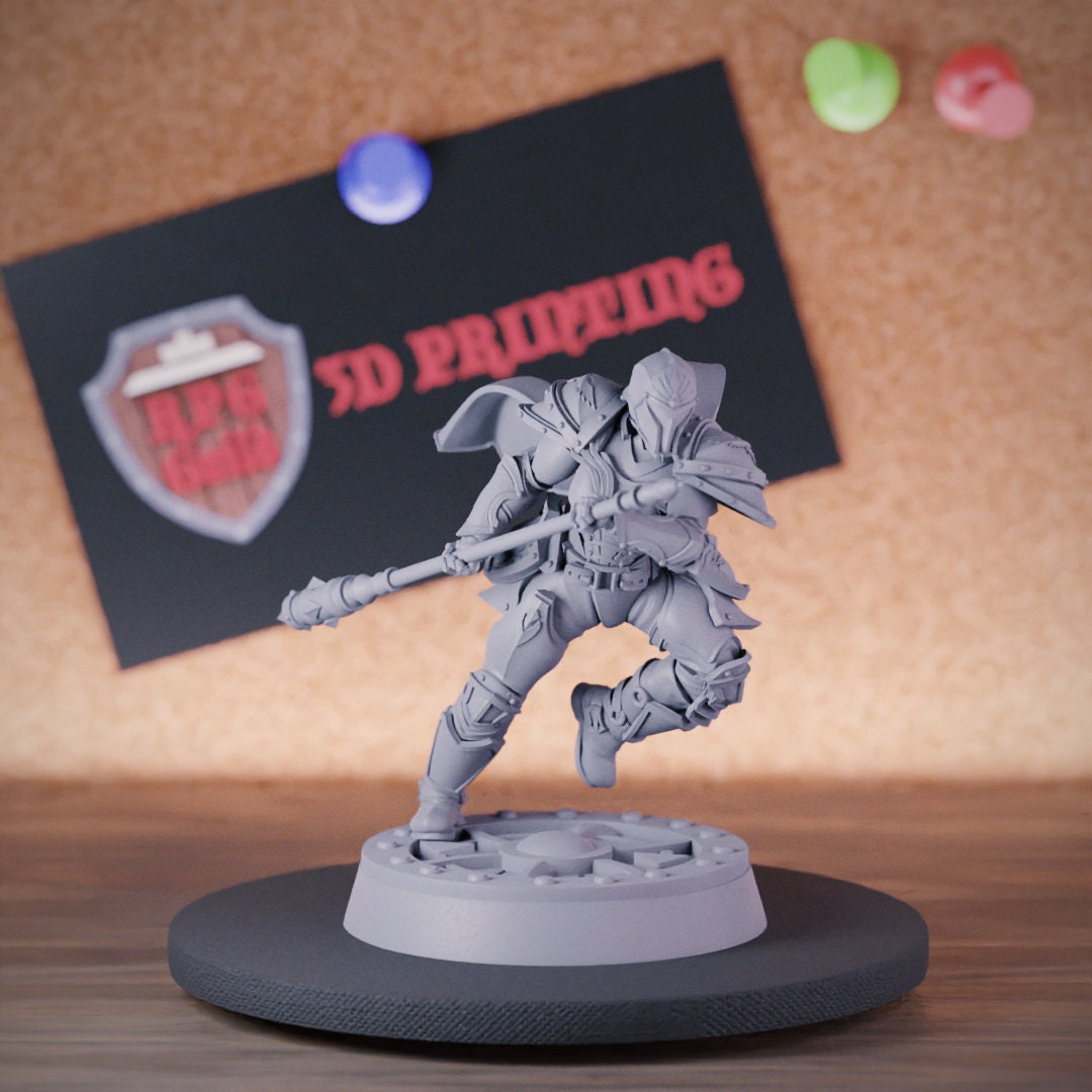 Female Defender Miniature Paladin Mini Dungeons and Dragons Mini RPG ...