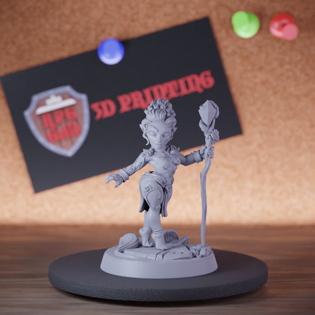 Female Halfling Driud Miniature Forest Nymph Dungeons and Dragons Mini ...