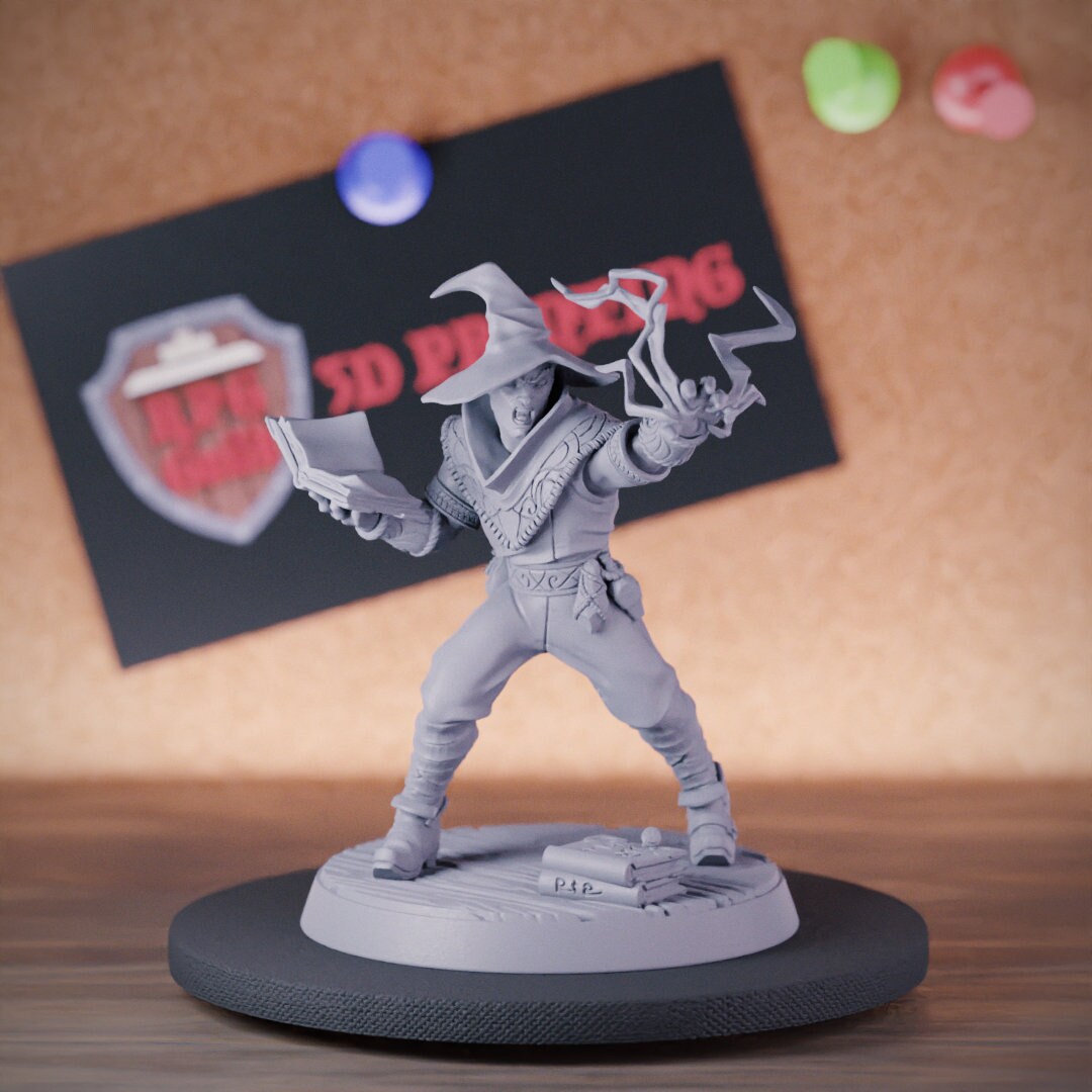 Mage Miniature Wizard Mini Sorcerer Warlock Dungeons and Dragons Mini ...