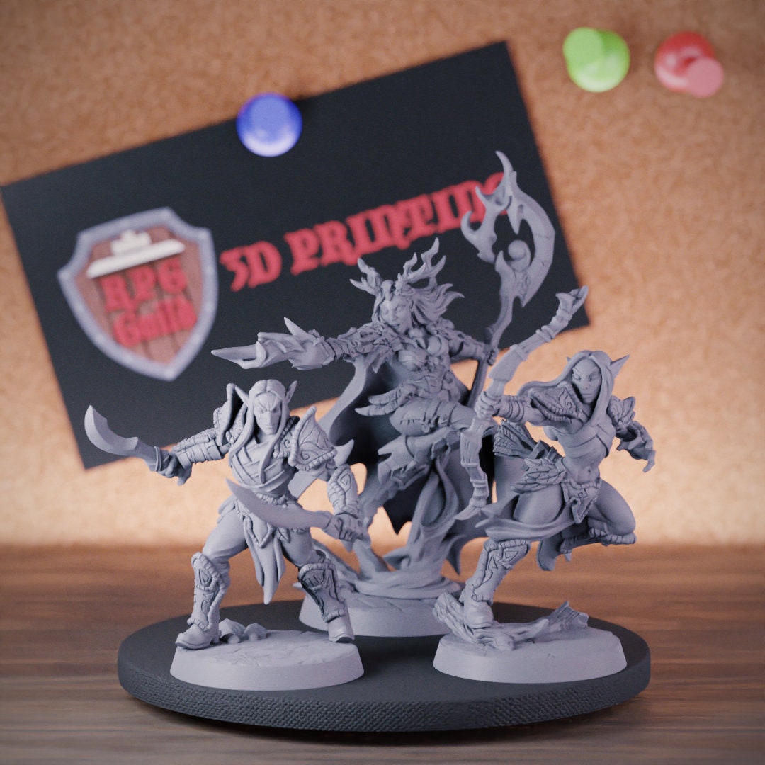 Elf Set Miniature Elf Pack Mini Dungeons and Dragons Mini RPG Tabletop ...