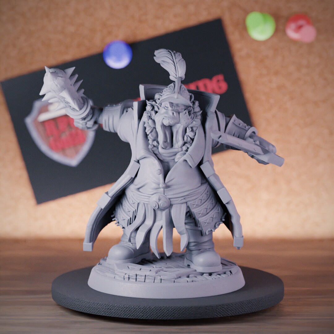 Giff Soldier Infantry Miniature Hippo Fighter Dungeons and Dragons Mini ...