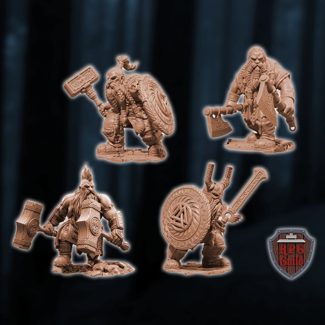 Dwarfs Miniatures Set Dungeons and Dragons Mini RPG Tabletop Miniature ...