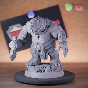 Werebear Miniature Bear Barbarian Dungeons and Dragons Mini RPG ...