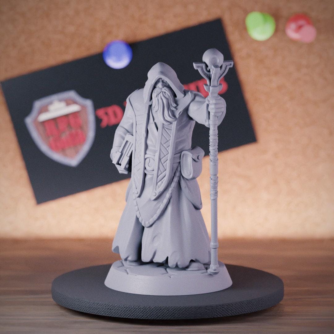 Wizard Human Miniature Dnd Mage Sorcerer Warlock Archmage Staff Book ...