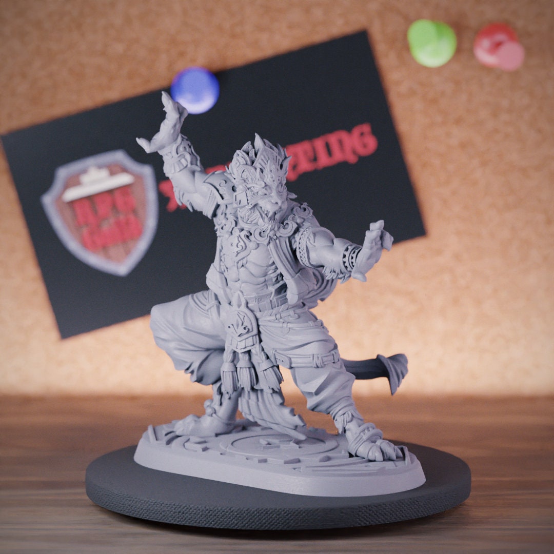 Leonin Temple Monk Miniature Brawler Dungeons and Dragons Mini RPG ...