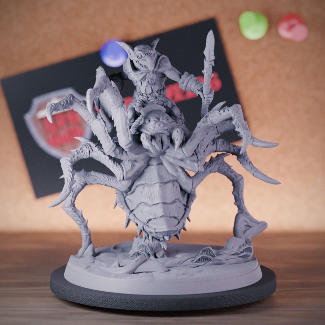 Goblin Rider Miniature Spider Rider Mini Goblin Dungeons and Dragons ...