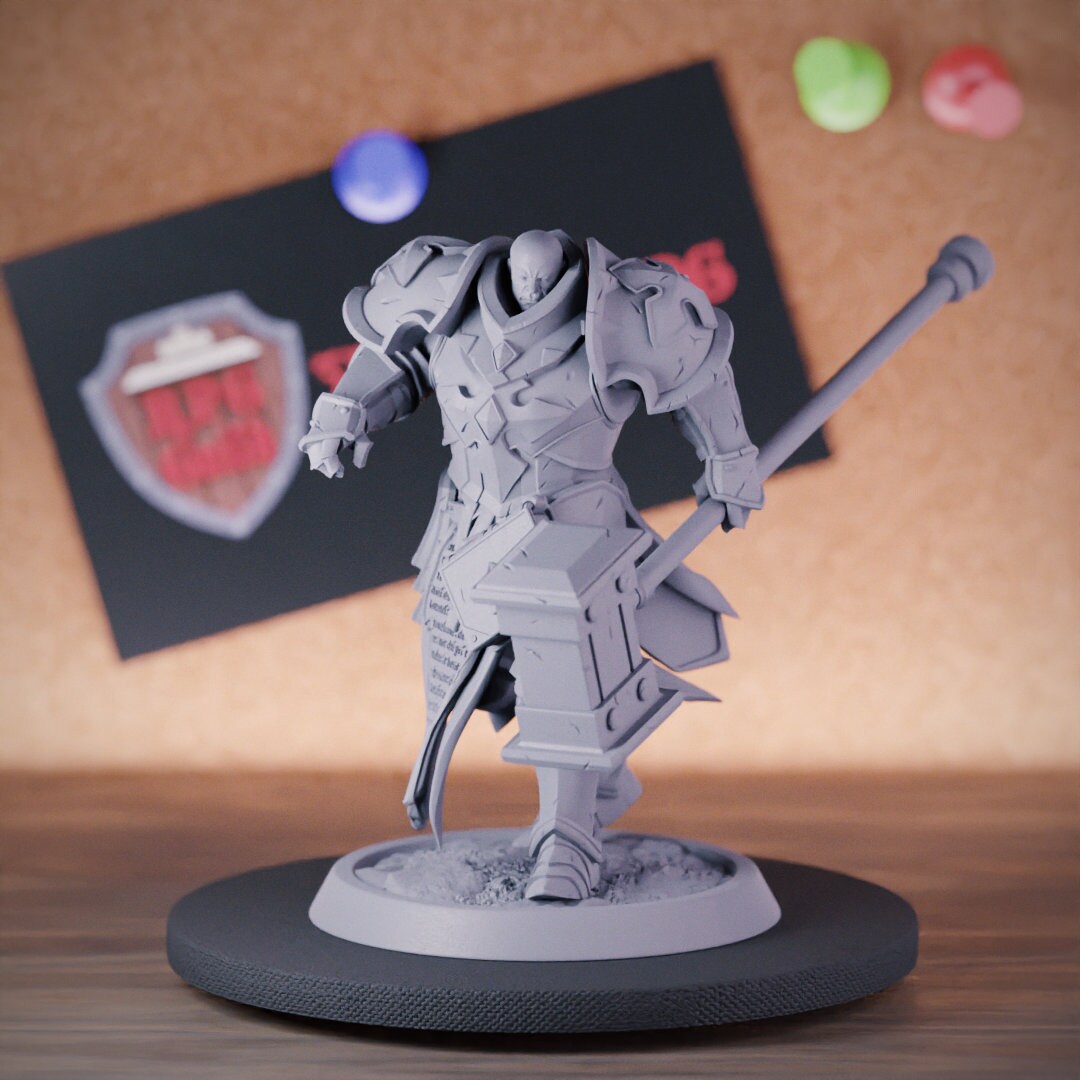 Templar Warrior Miniature Paladin Cleric Dungeons and Dragons Mini RPG ...