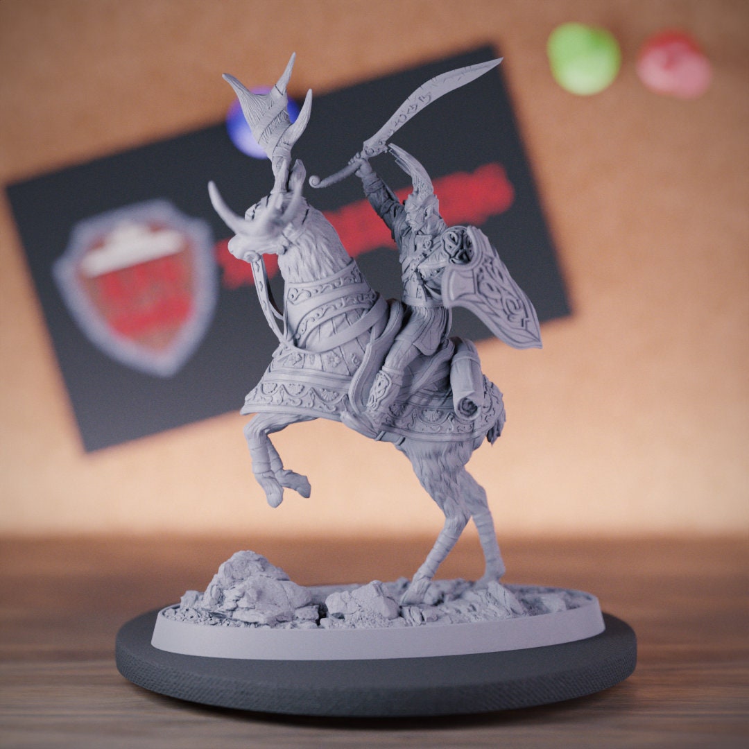 Elf Warrior Mounted Miniature Dungeons and Dragons Mini RPG Tabletop ...