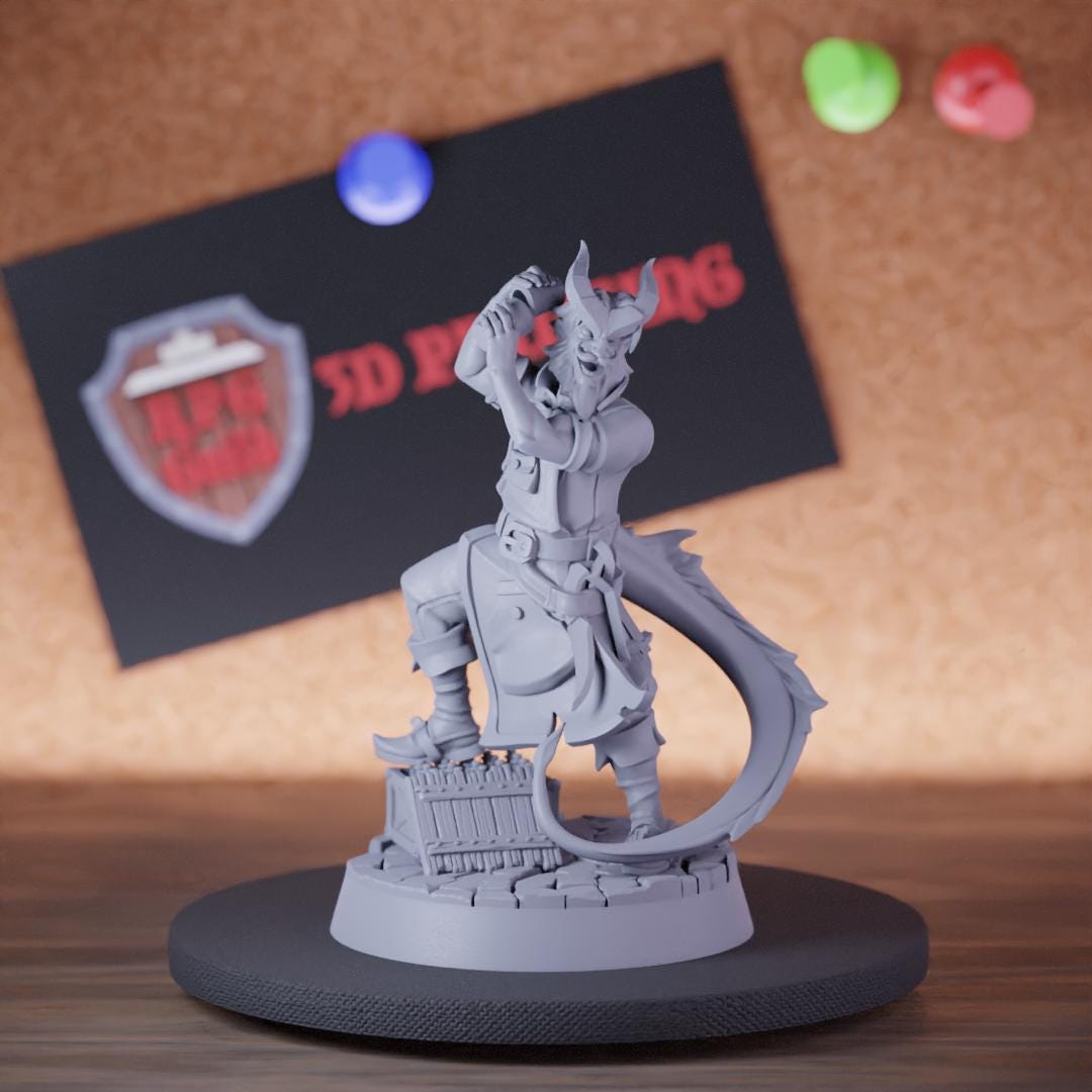 Tiefling Innkeeper Miniature Townfolk Mini Dungeons and Dragons RPG ...