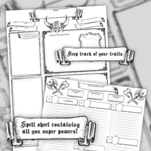 Dnd 5e Character Sheet Barbarian Printable and Fillable PDF D&D 5e Barbarian Stat Dungeon and ...