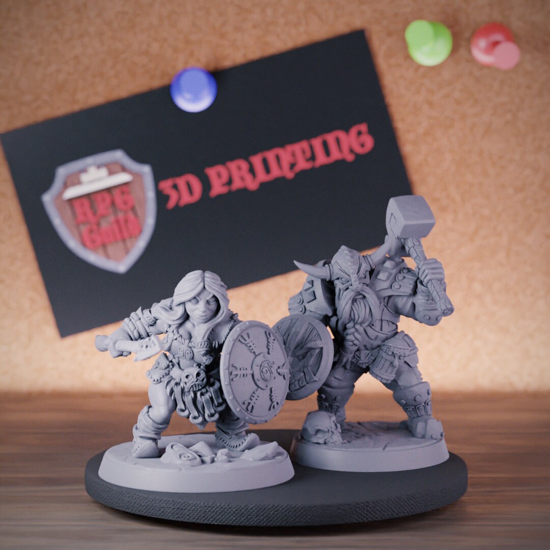 Dwarf Set Miniature Dwarf Pack Mini Dungeons and Dragons Mini RPG ...
