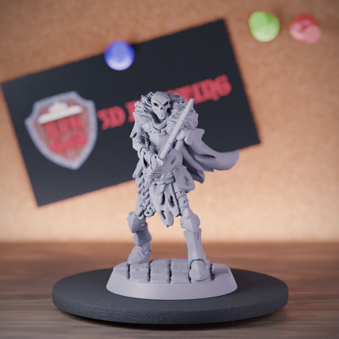 Skeleton Fighter Miniature Dungeons and Dragons Mini RPG Tabletop ...