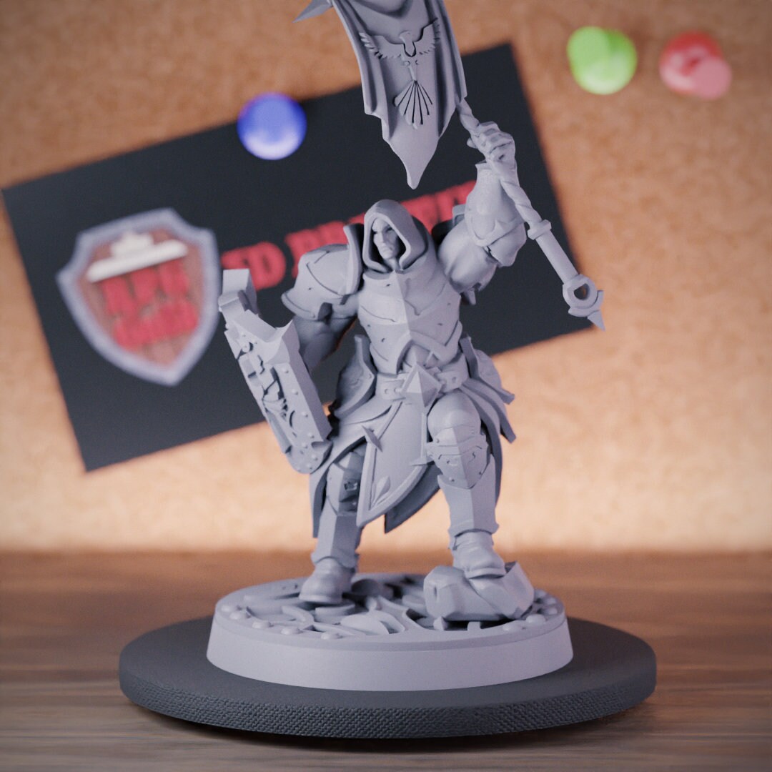 Standard Bearer Miniature Paladin Mini Dungeons and Dragons Mini RPG ...
