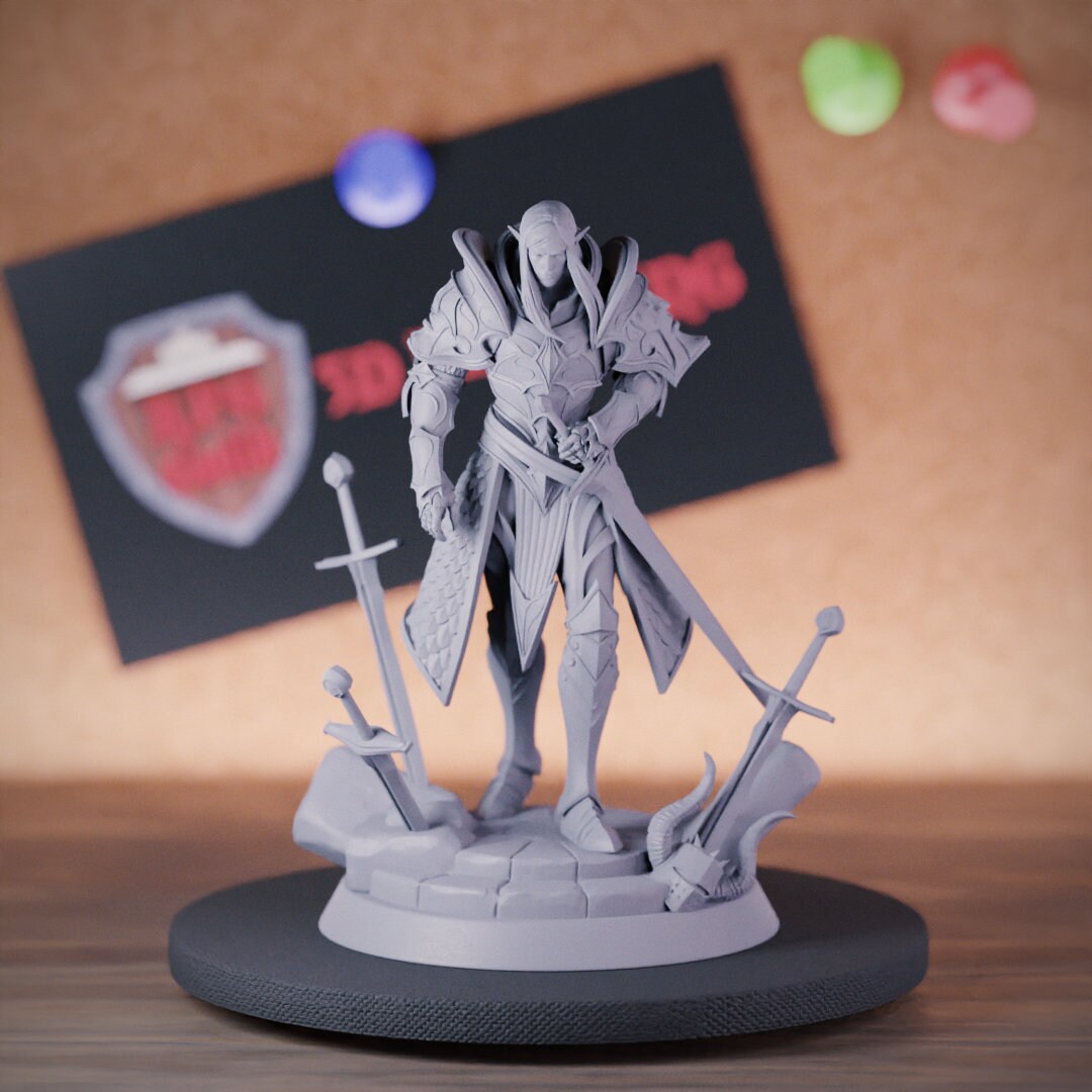Elf Lord Miniature Warrior Fighter Spearman Mini Dungeons and Dragons ...