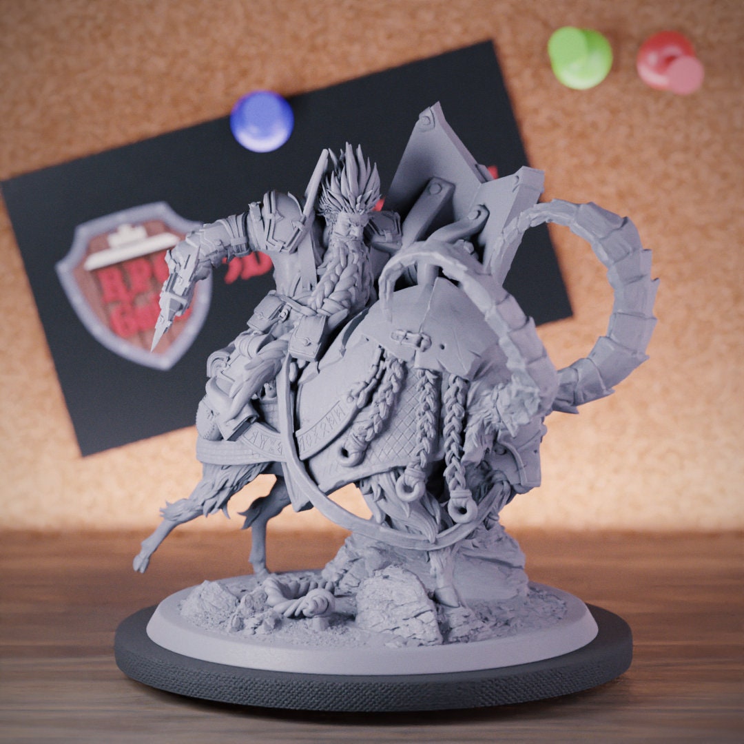 Mountain Dwarf Fighter Cavalry Miniature Mini Dungeons and Dragons Mini ...