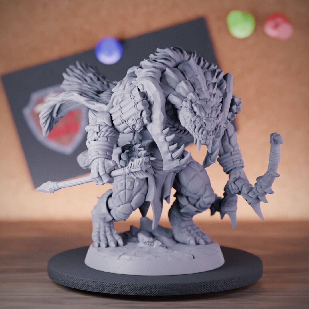 Lizardmen Archer Miniature Dungeons and Dragons Mini RPG Tabletop ...