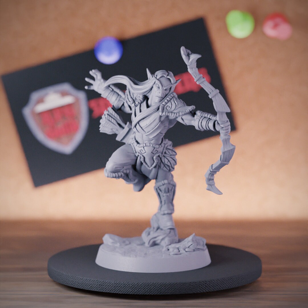 Elf Archer Miniature Alfar for Dungeons and Dragons Mini RPG Tabletop ...