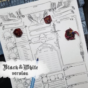 Dnd 5e Character Sheet Cleric Printable Sheet D&D 5e Cleric Stat Sheet ...