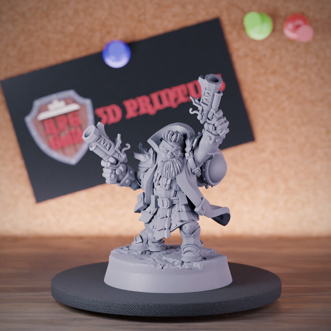 Dwarf Artificer Shooter Miniature Ranger Dungeons and Dragons Mini RPG ...