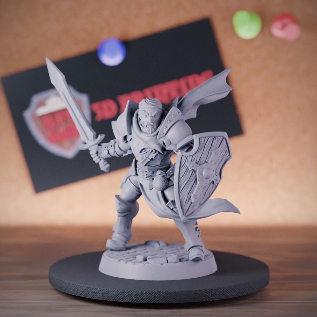 Human Fighter Miniature for Dungeons and Dragons Mini RPG Tabletop ...