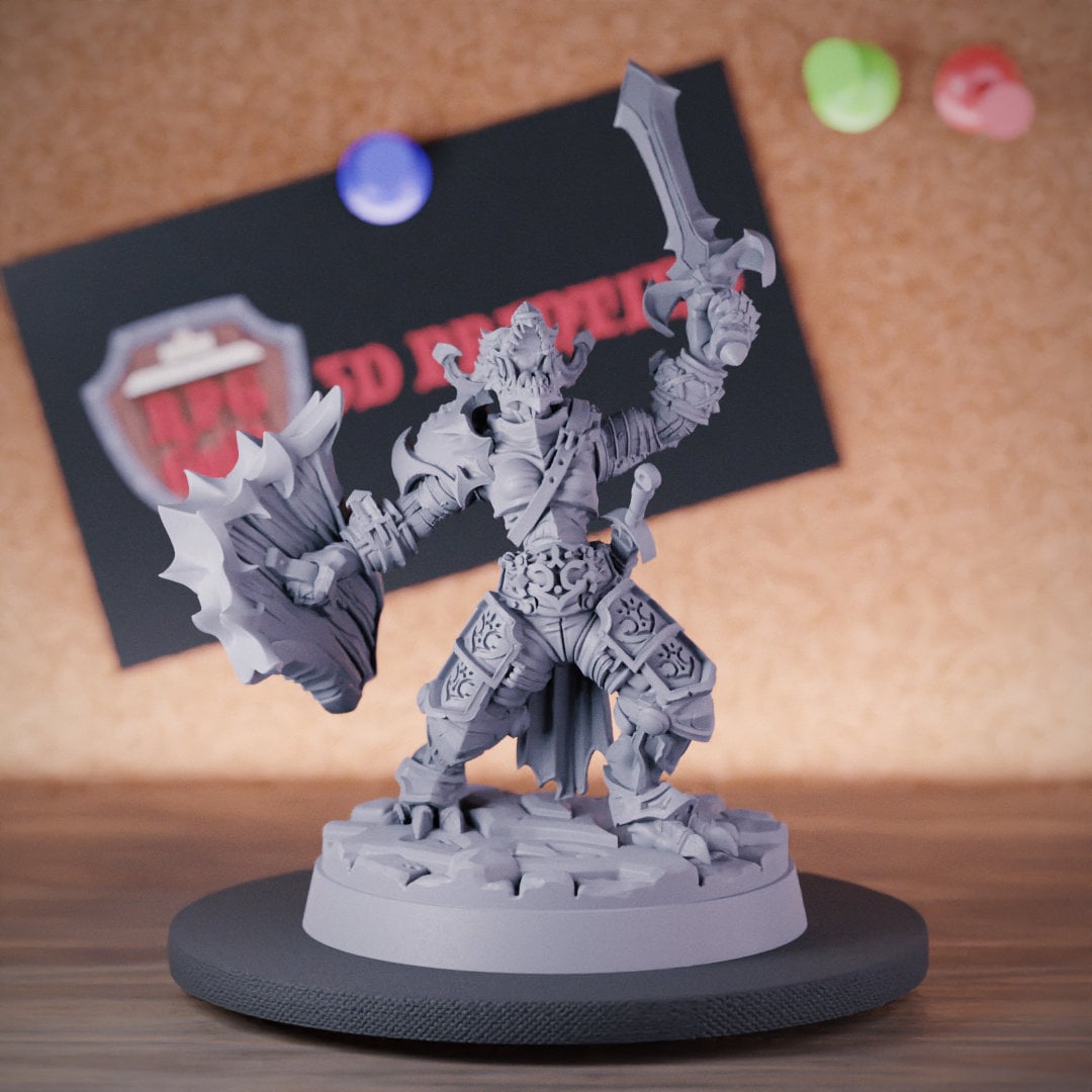 Female Dragonborn Marauder Miniature Fighter Dungeons and Dragons Mini ...