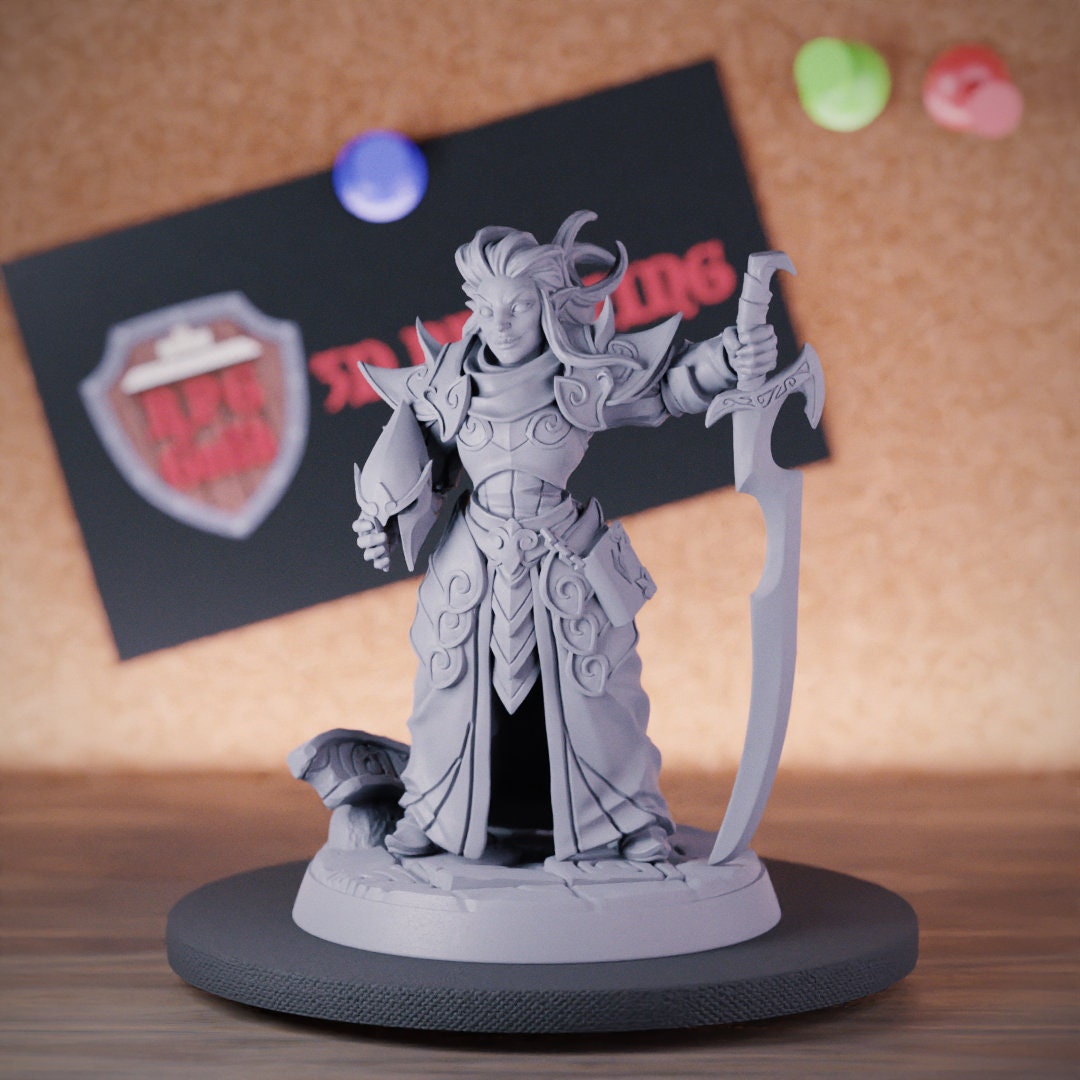 High Elf Queen Miniature Female Elf Fighter Mini Dnd Dungeons and ...