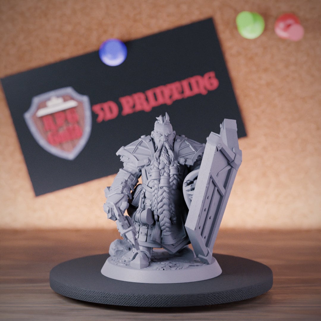 Mountain Dwarf Footman Miniature Fighter Mini Dungeons and Dragons Mini ...