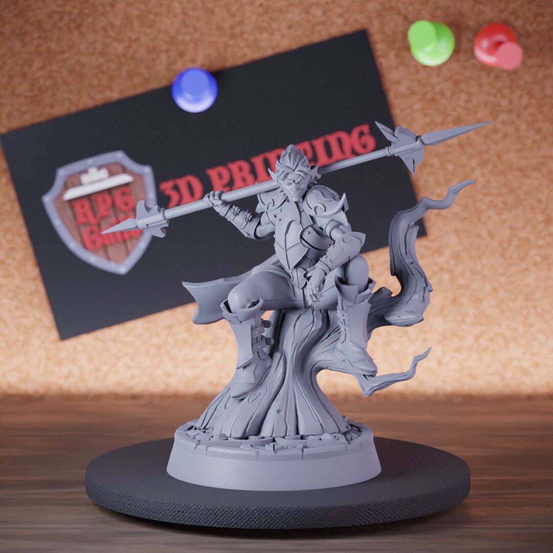 Elf Warrior Miniature Forest Defender Mini Dungeons and Dragons RPG ...