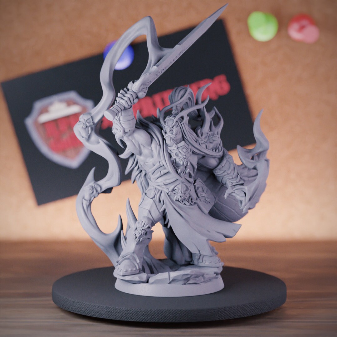 Orc Warrior Miniature Dnd Warlord Dungeons and Dragons Mini RPG ...