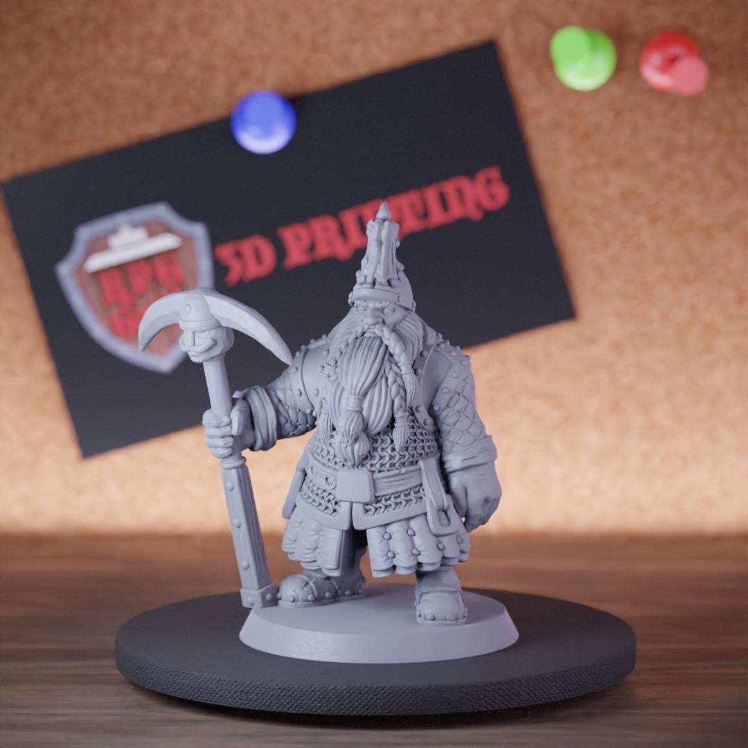 Dwarf Miner Miniature Mine Worker Mini Dungeons and Dragons RPG ...