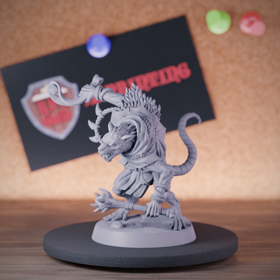 Ratmen Warrior Miniature Skaven Warrior Mini Dungeons and Dragons Mini ...