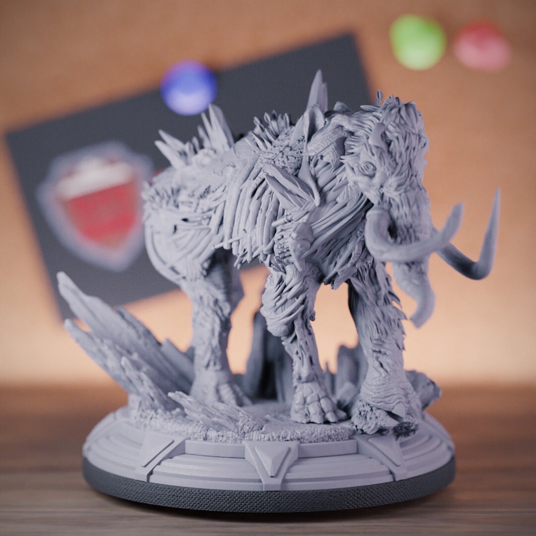 Undead Mammoth Miniature Dungeons and Dragons Mini RPG Tabletop ...