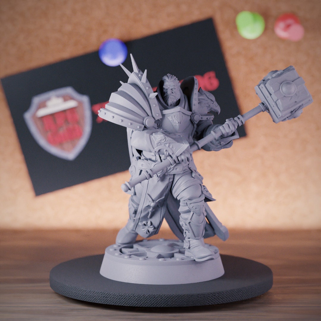 Human Knight Miniature Defender Warrior Mini Dungeons and Dragons Mini ...