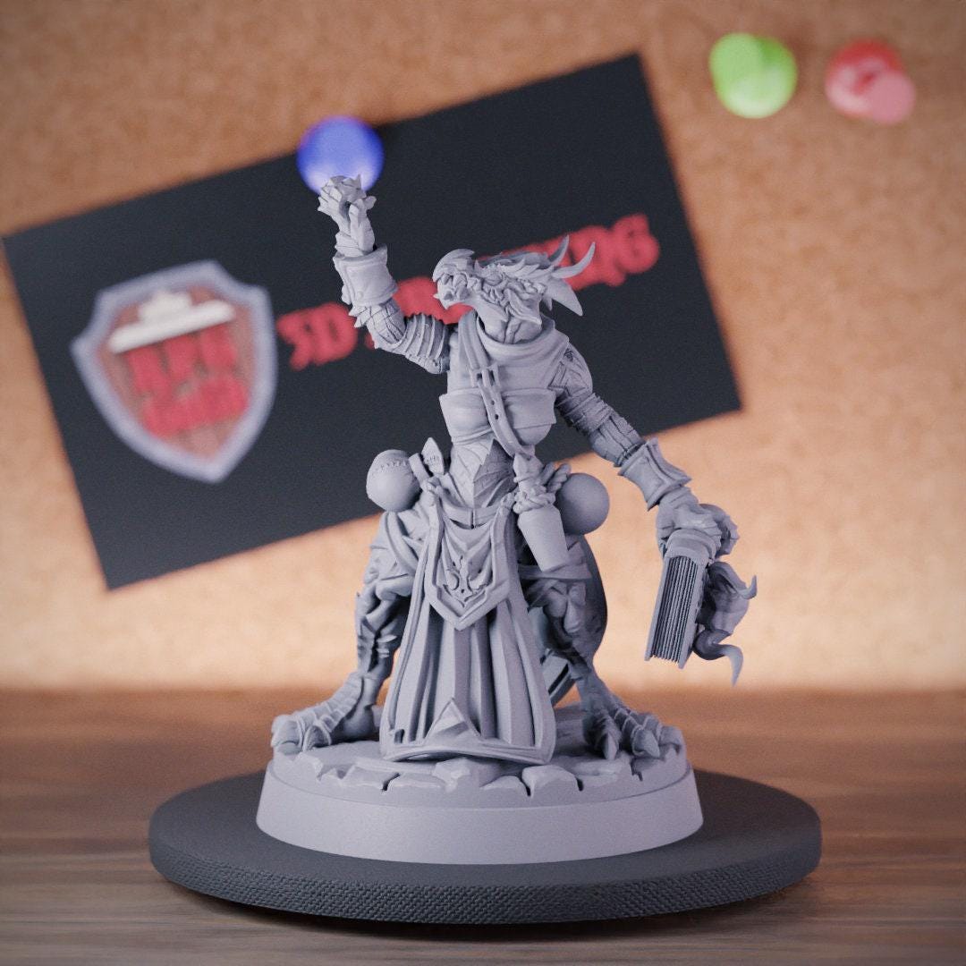 Female Dragonborn Wizard Miniature Sorcerer Dungeons and Dragons Mini ...