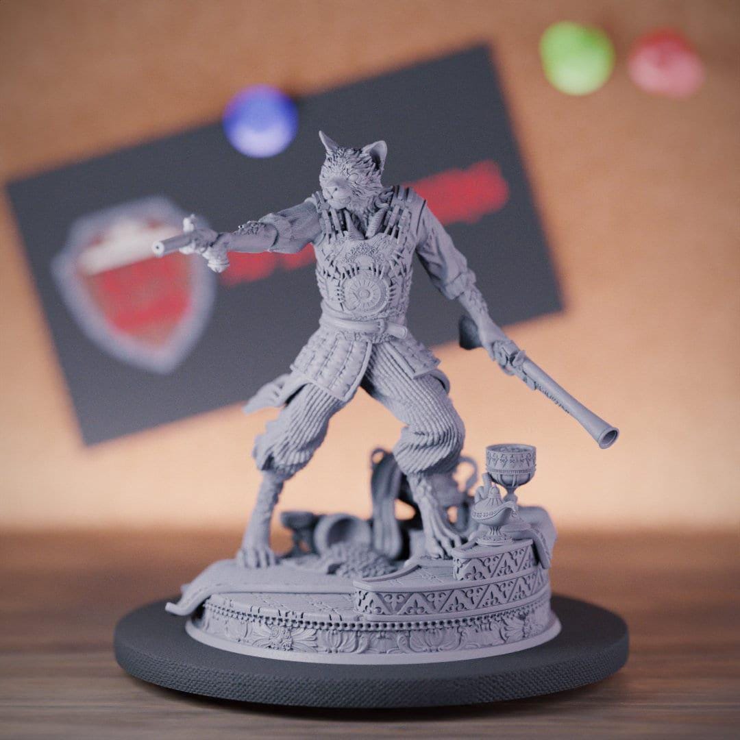 Cat-folk Ranger Bandit Miniature | 28mm-75mm | Resin 3D Printed D&D ...