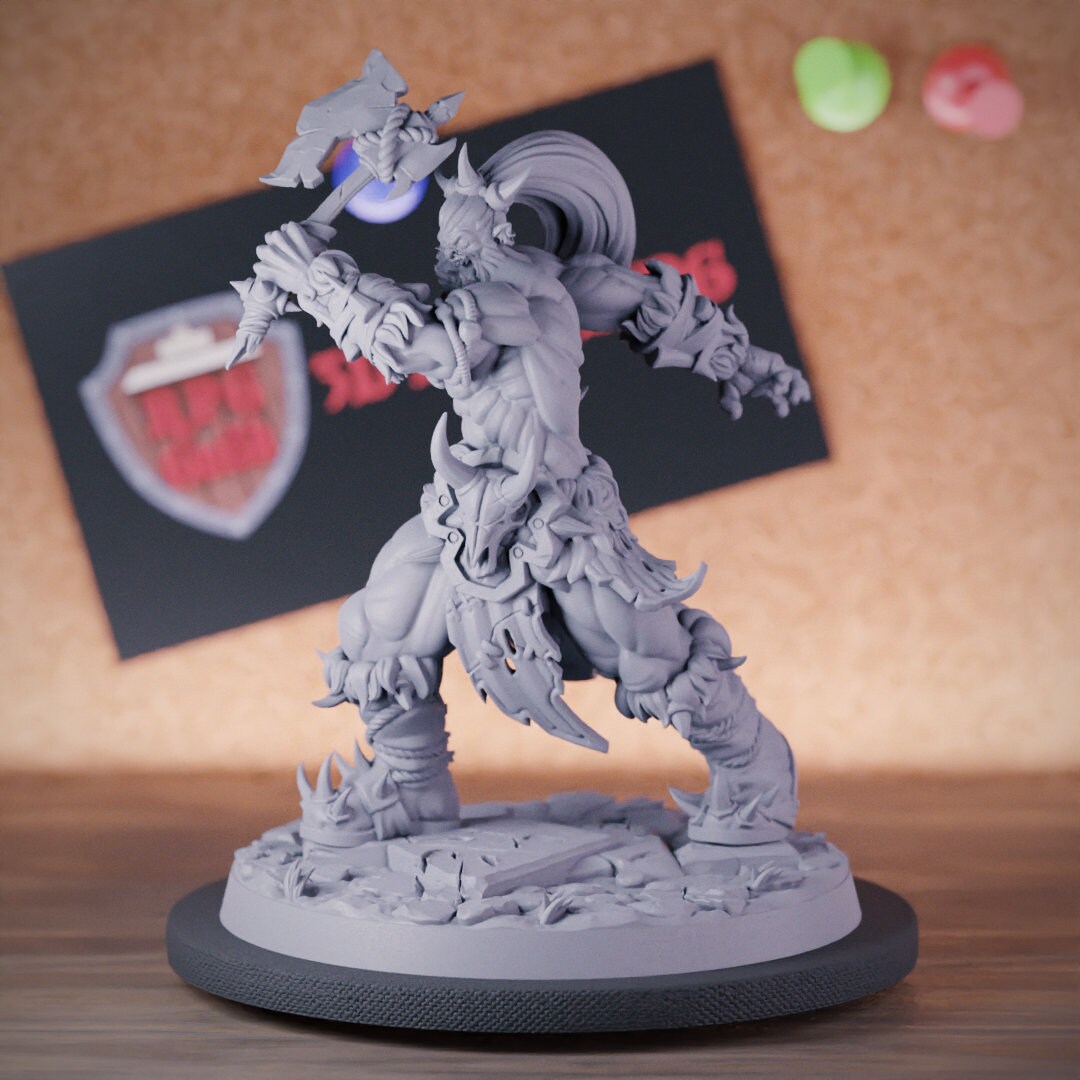 Orc Savage Chieftan Miniature Orc Boss Monster Dungeons and Dragons ...